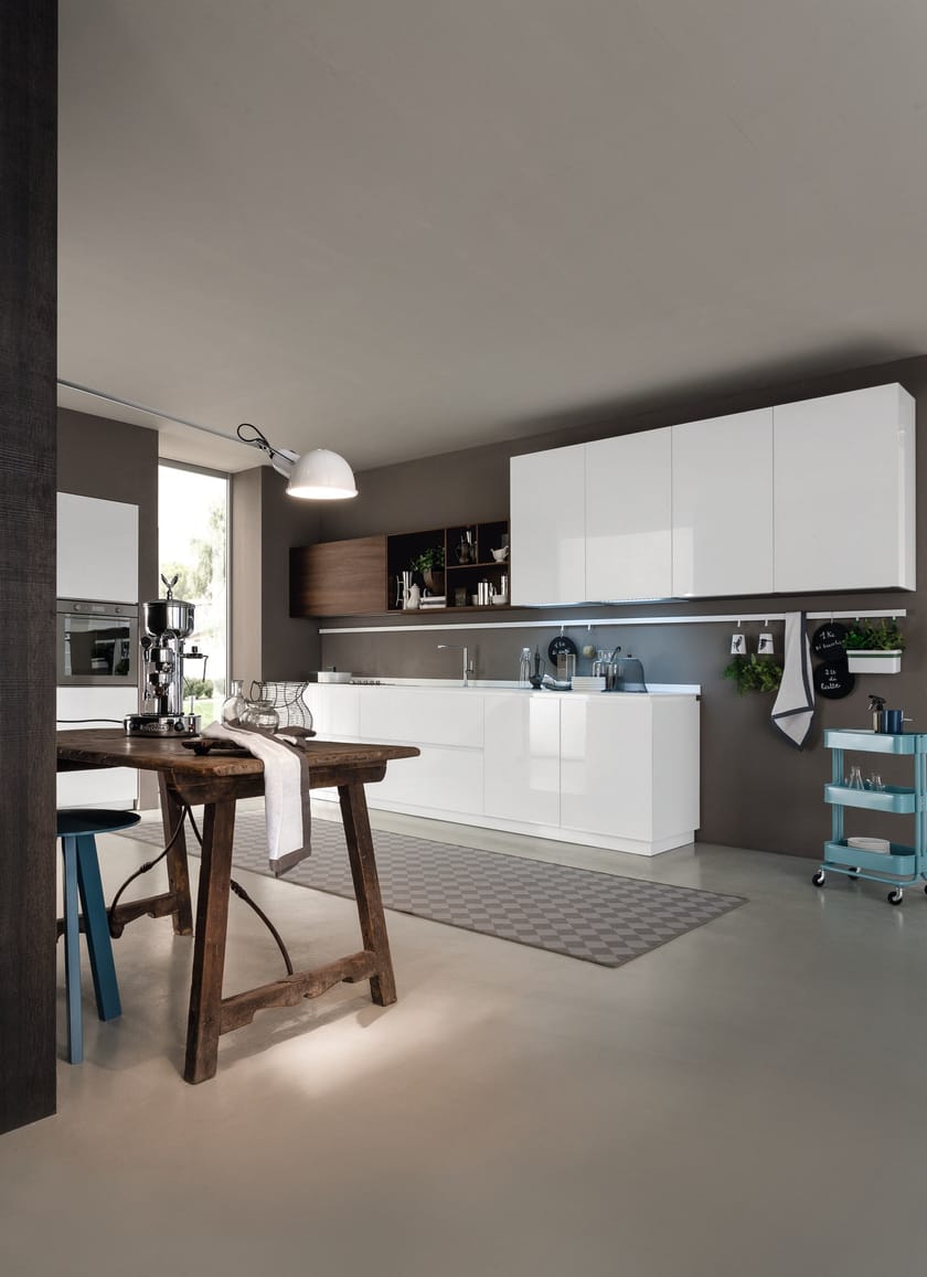 Linear kitchen with integrated handles MATERIKA 03 Materika Collection ...