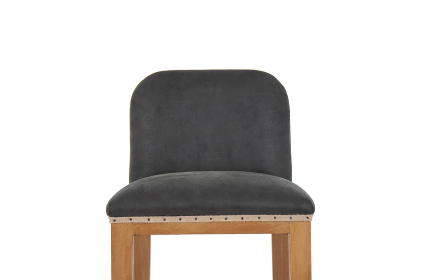 MAURO ESSENCE | Fabric stool High fabric stool with footrest with back ...