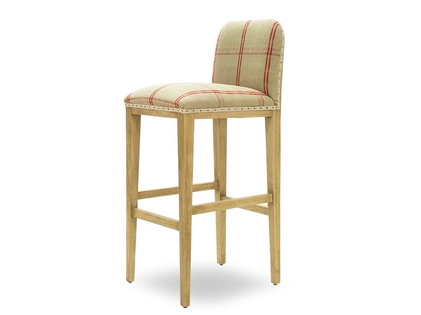 MAURO ESSENCE | Fabric stool High fabric stool with back with footrest ...