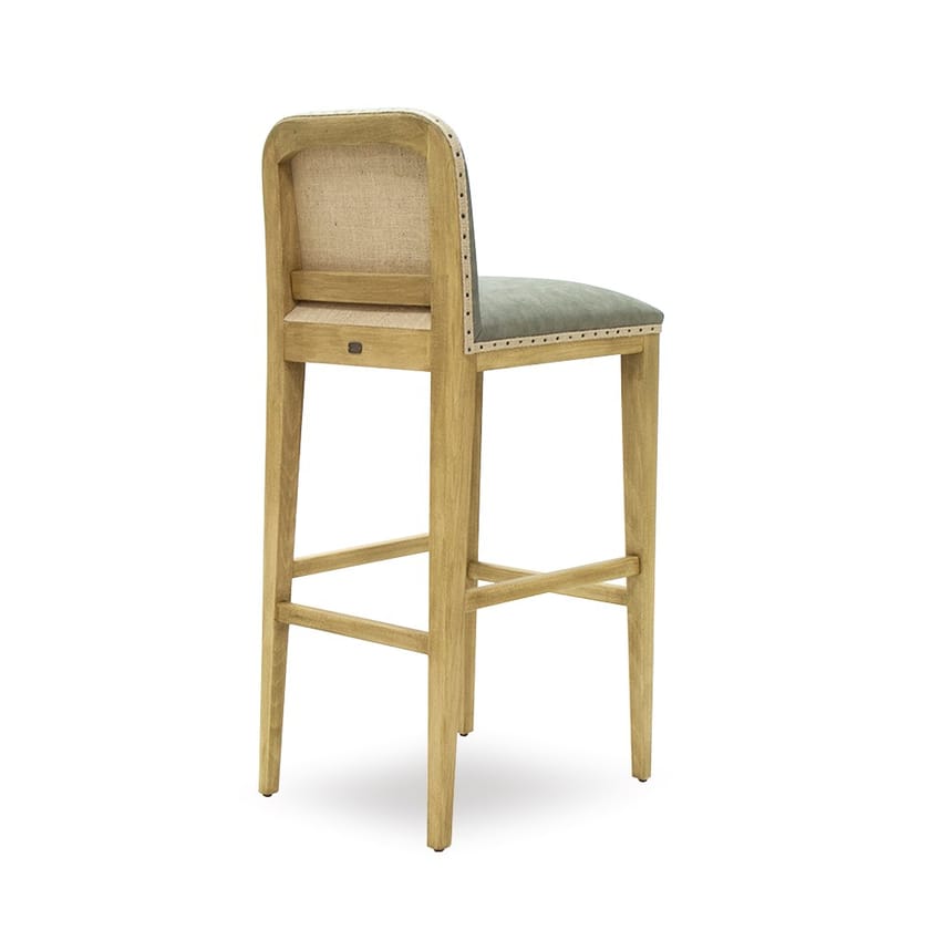 MAURO ESSENCE | Fabric stool High fabric stool with footrest with back ...