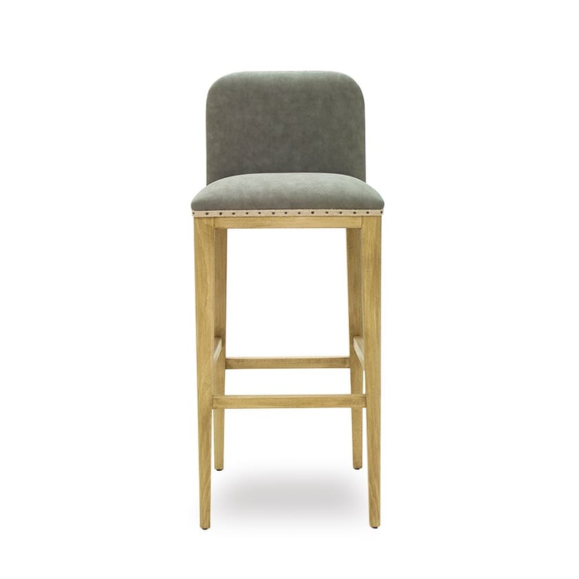 MAURO ESSENCE | Fabric stool High fabric stool with footrest with back ...