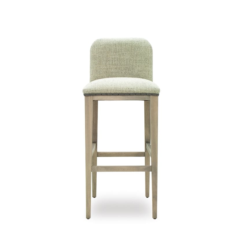 MAURO ESSENCE | Fabric stool High fabric stool with footrest with back ...