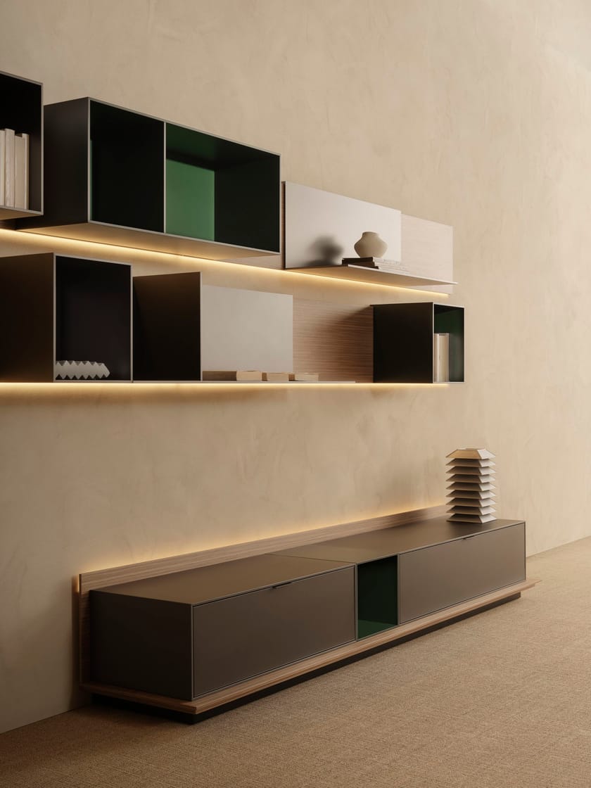 PENTAGRAMMA SIDEBOARD Modular sectional bookcase By MDF Italia
