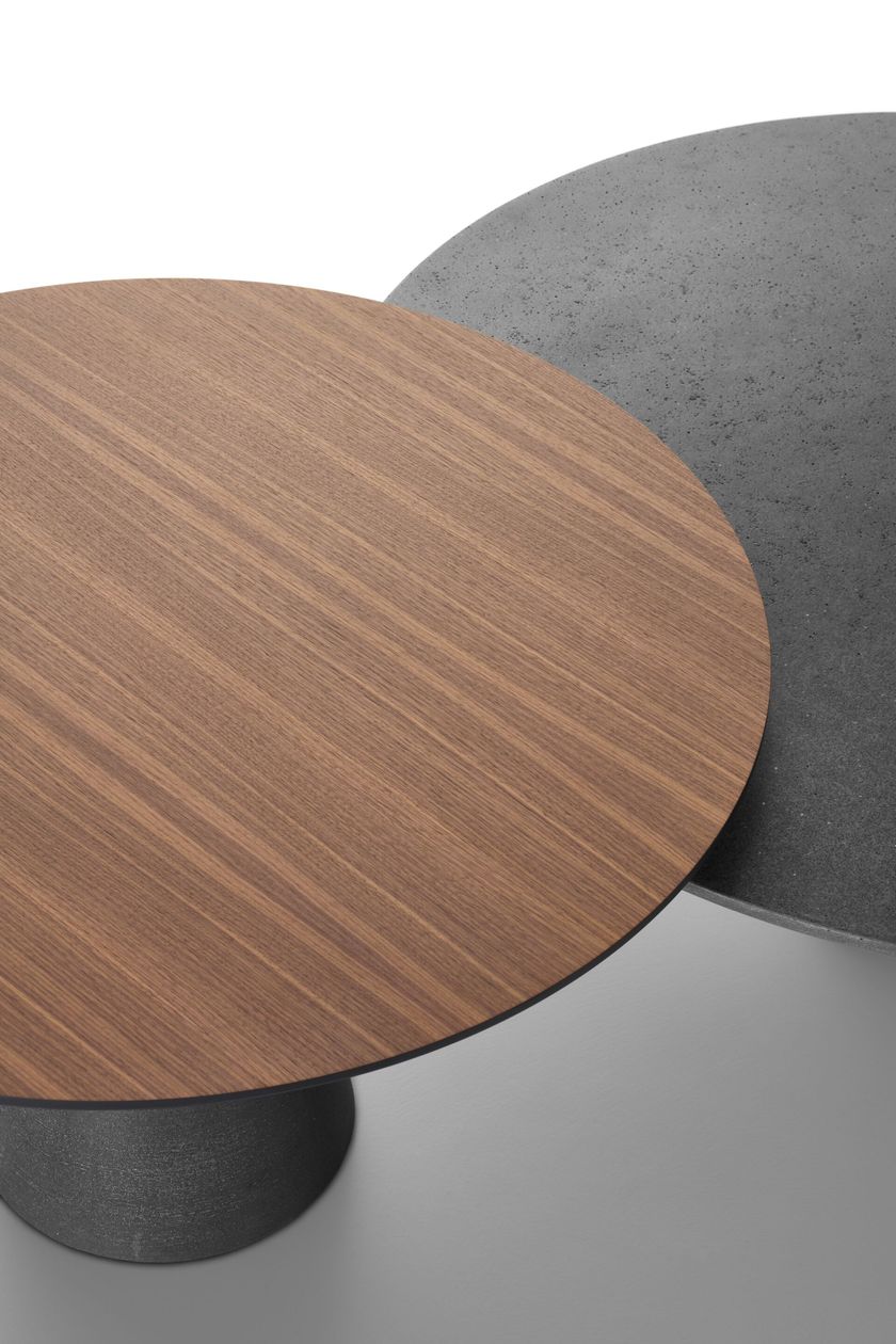 ROCK TABLE MINI Cement coffee table with wooden top By MDF Italia ...