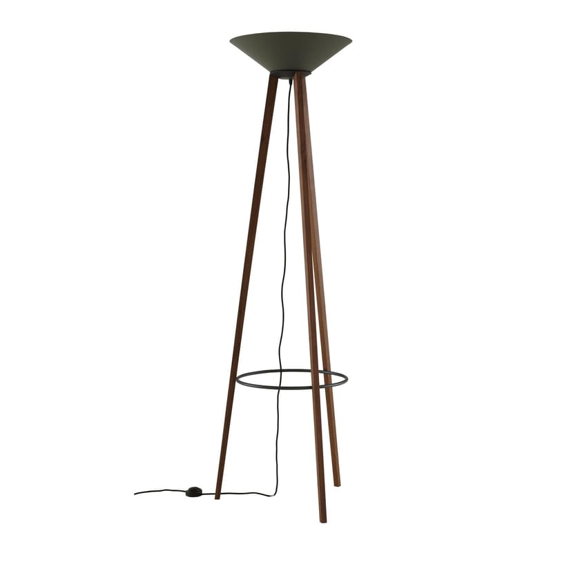 MELUSINE LED steel and wood floor lamp By Ligne Roset | design Peter Maly