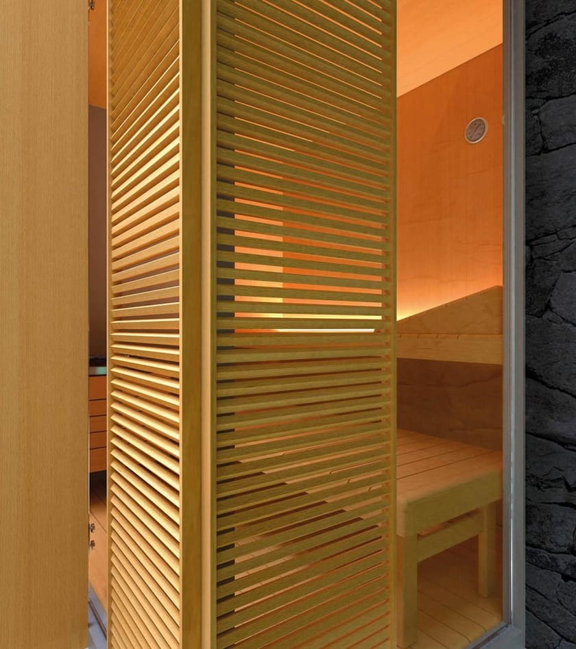 Finnish sauna with shower MEMO By Glass1989 design Luca Nichetto