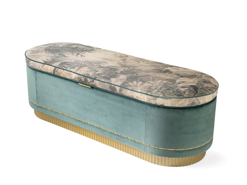 MERIAM Storage upholstered fabric pouf By ETRO Home Interiors