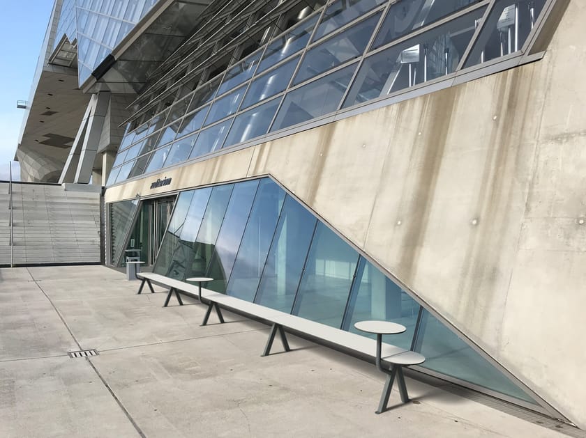 MERLIN Modular backless steel bench By miramondo