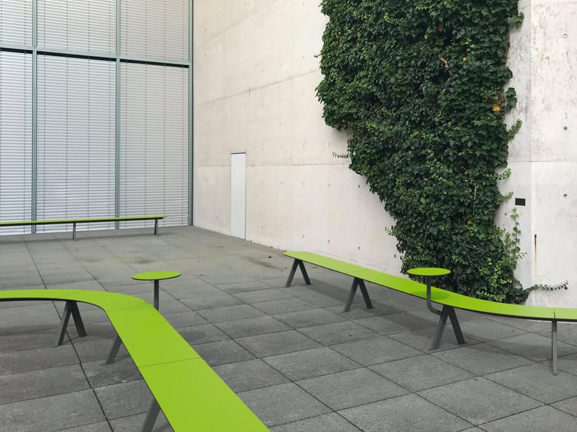 MERLIN Modular backless steel bench By miramondo