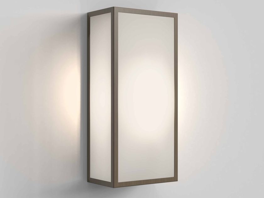 MESSINA 160 FROSTED II Dimmable glass and steel Outdoor wall Lamp By ...