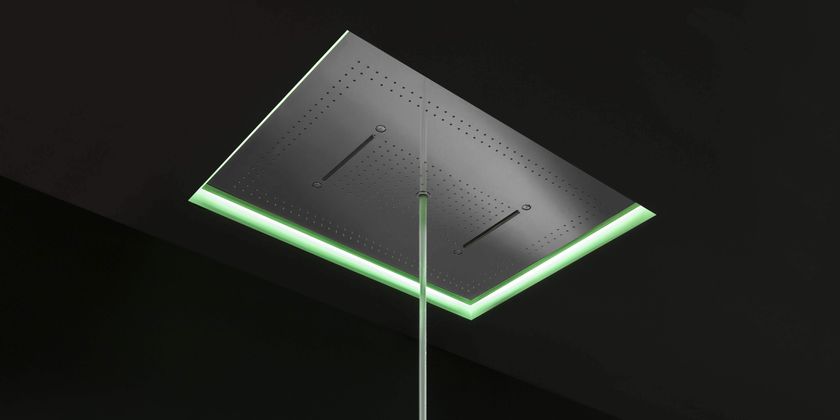 LED ceiling mounted stainless steel waterfall shower METEO_XXL By ...