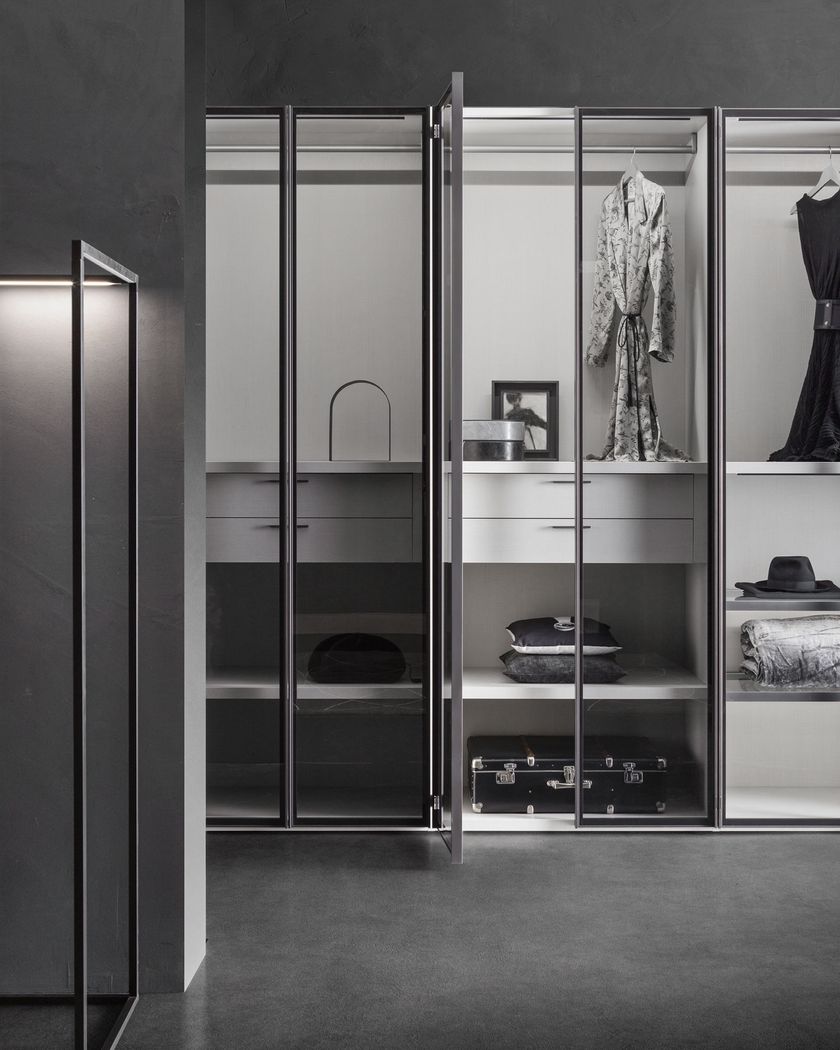 Sectional glass wardrobe METROPOLIS By ZANETTE