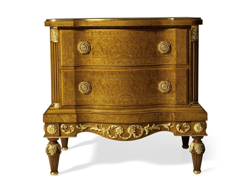 Neoclassical style wooden bedside table with drawers MG 6356/PL By OAK