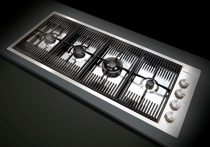 Gas flush-mount stainless steel hob MILANELLO 4F FT INOX Milanello ...