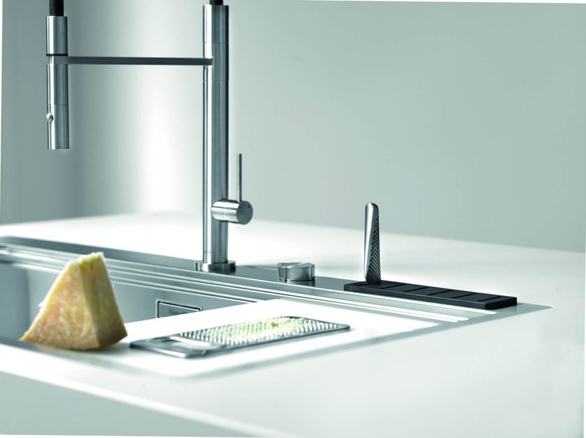 Single flush-mounted stainless steel sink MILANO 462x400 FT By Foster