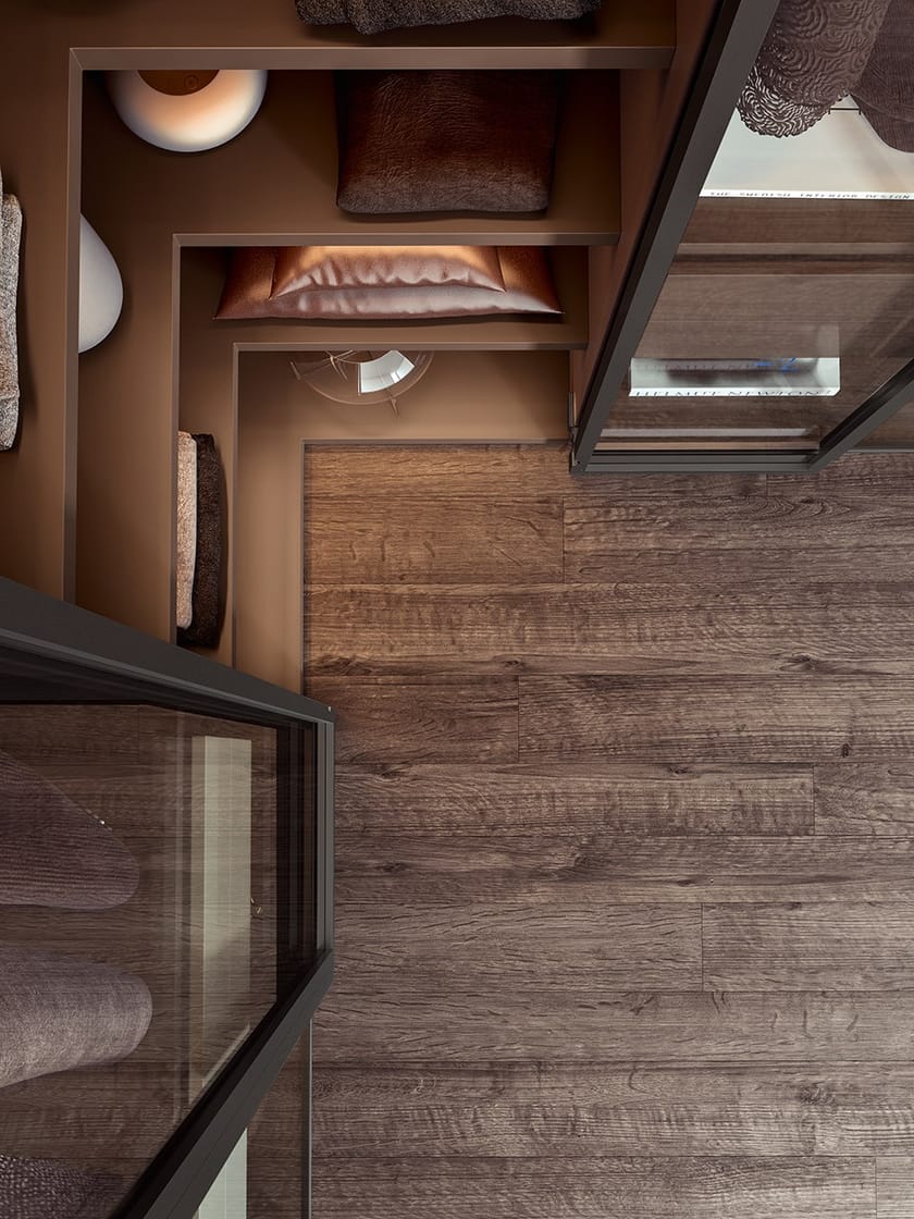 MILANO Lacquered wood and glass wardrobe By PIANCA