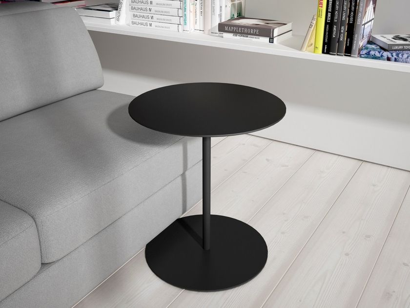 MILL Round steel bistro side table By Systemtronic