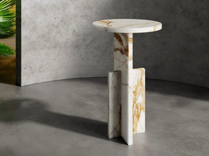 ELEMENT 1 Round Calacatta Oro marble high side table By MILLE997 ...
