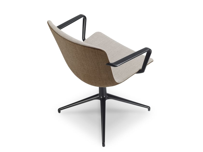 MILOS LIFE | Chair with 4-spoke base Swivel fabric chair with armrests ...
