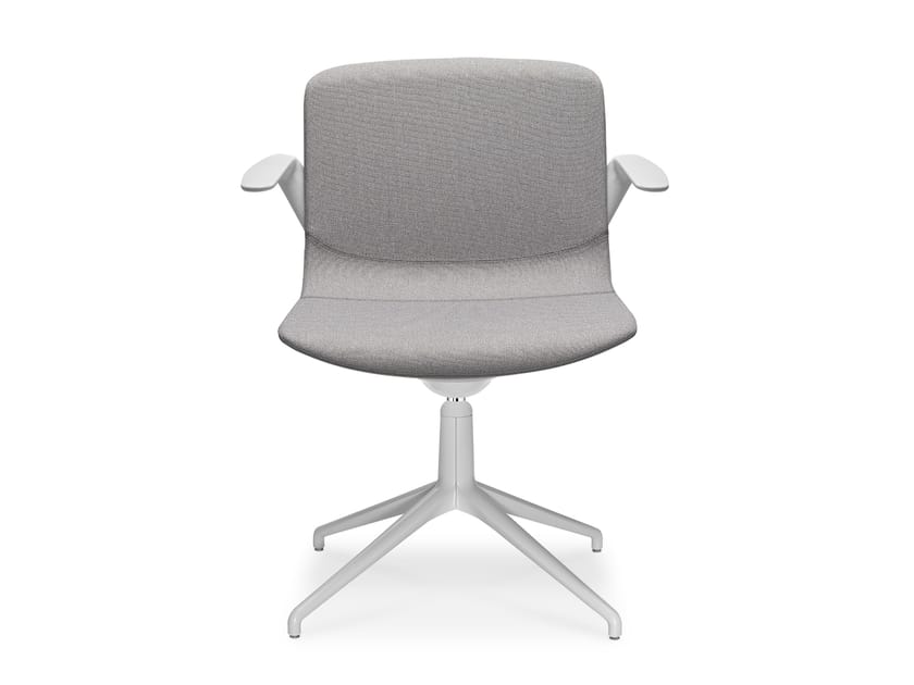 MILOS LIFE | Chair with 4-spoke base Swivel fabric chair with armrests ...