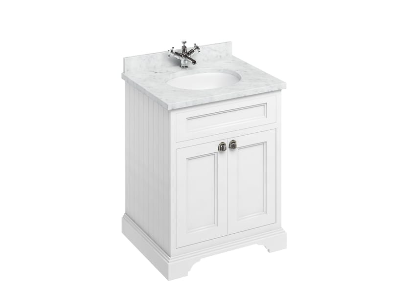MINERVA | Vanity unit with doors Floor-standing single wooden vanity ...