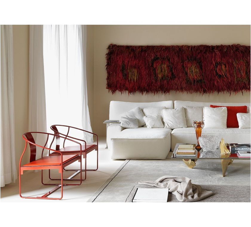 MINGX Powder coated steel easy chair with armrests By Driade | design ...
