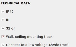 MINI TINI B 48V LED metal track-Light By DGA