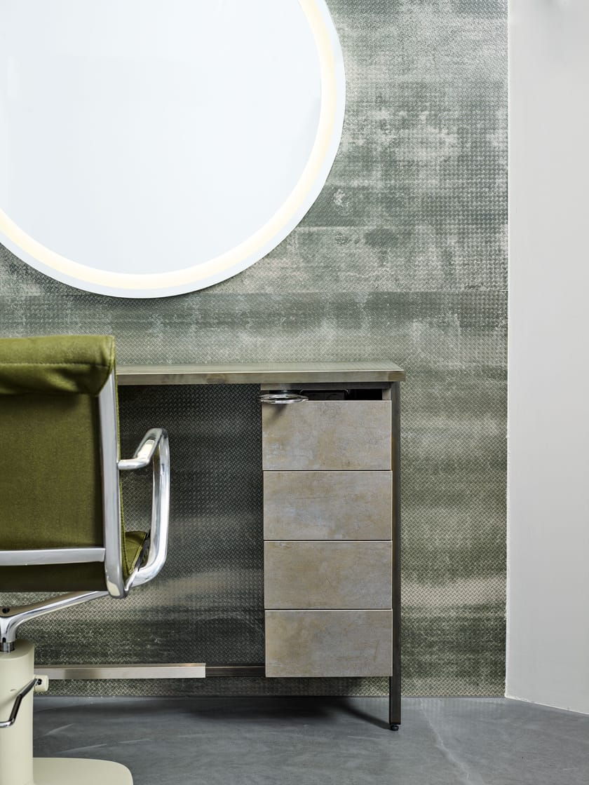Workstation for hairdresser MINIMAL OBLÒ Alu Green Collection By ...