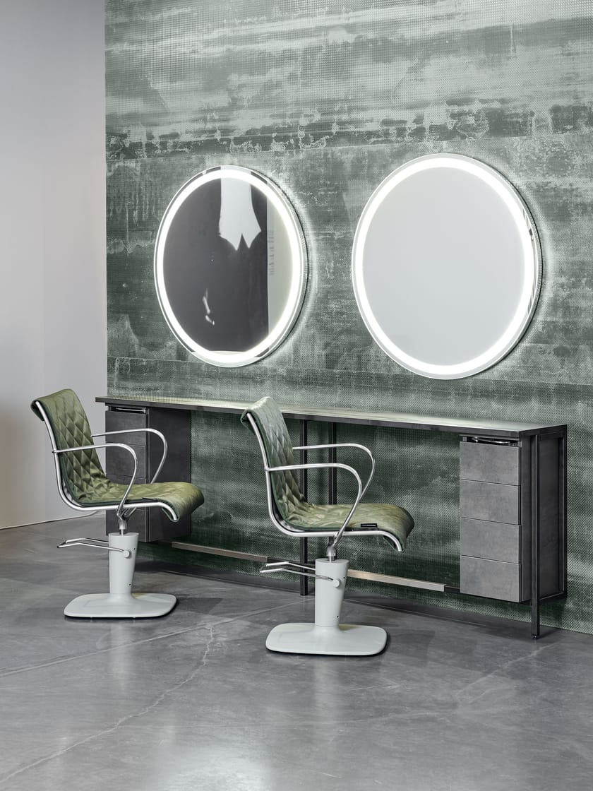 Workstation for hairdresser MINIMAL OBLÒ Alu Green Collection By Maletti design Stefano ...