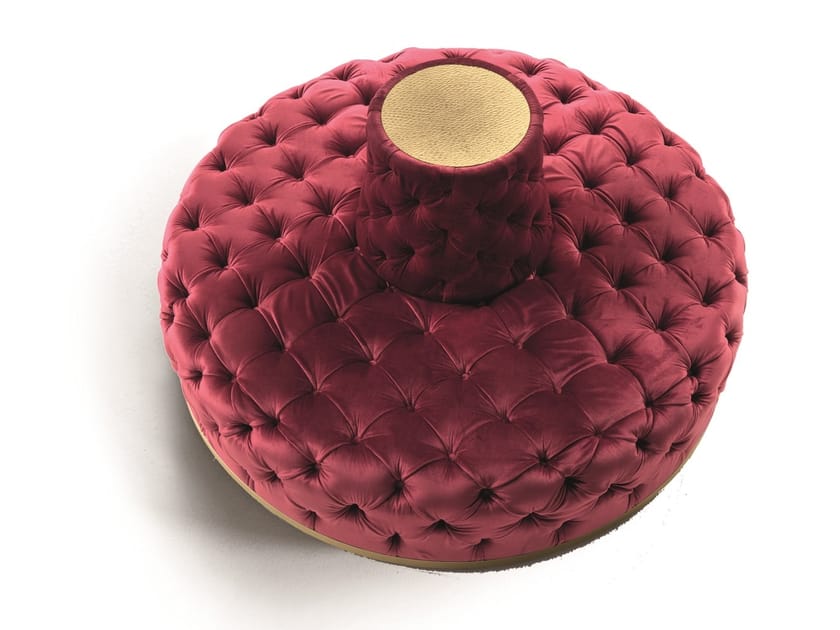 Tufted round fabric bench MIUR By Longhi design Elle Studio