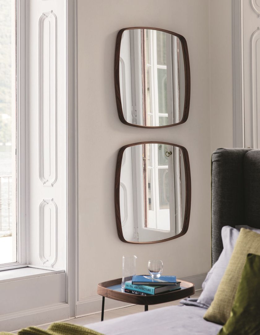 MIX | Square mirror Square wall-mounted mirror with wooden frame By ...