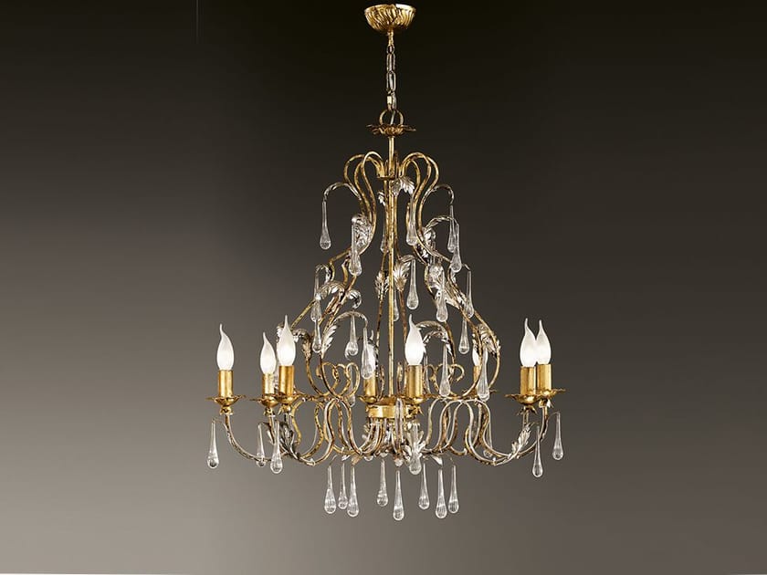 VILLA LED metal and glass chandelier By M.M. Lampadari