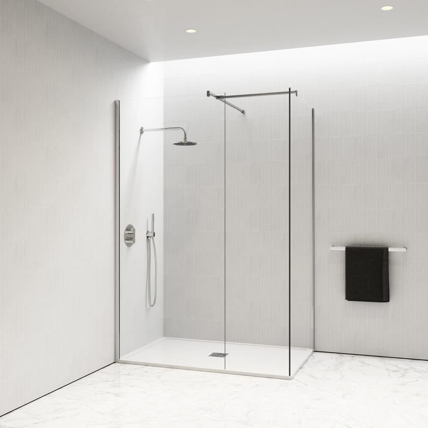 Doccia walk-in angolare in vetro con piatto MODULAR - KIT B - LUSSO ...