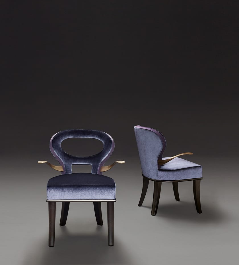 Upholstered fabric chair with armrests MOKA & ROKA By Promemoria design ...