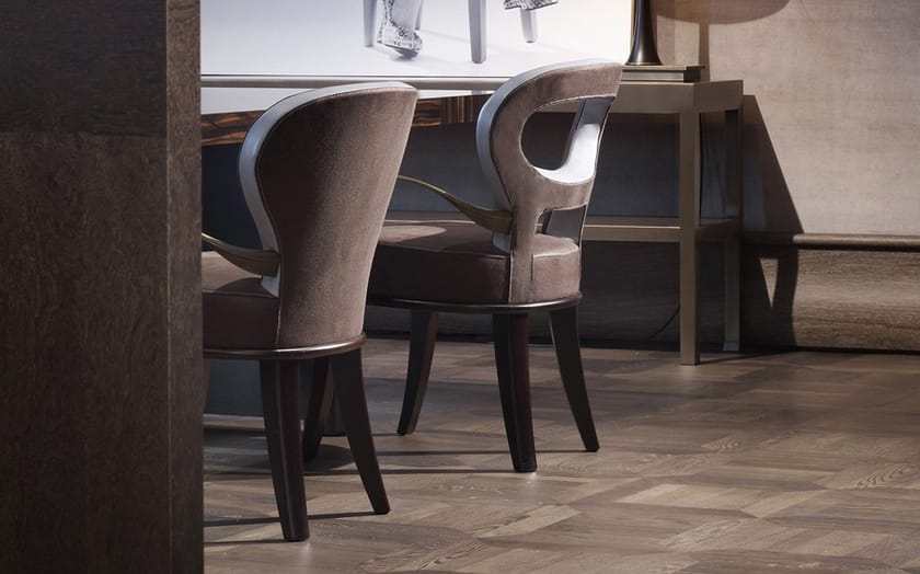 Upholstered fabric chair with armrests MOKA & ROKA By Promemoria design ...