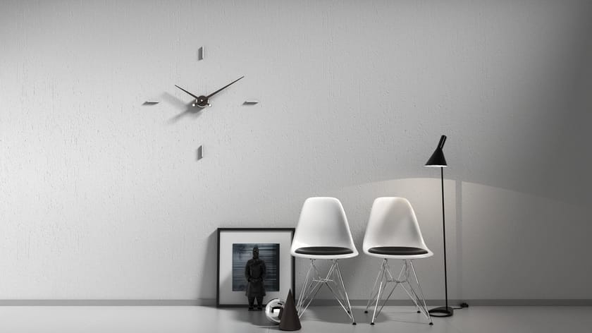 Wall-mounted metal clock MOMENTO 4 By Materium