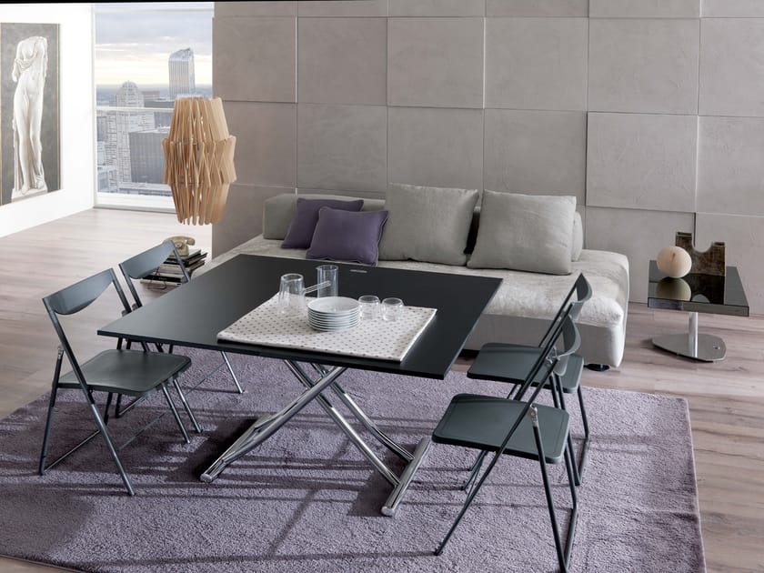 Table basse réglable en hauteur rectangulaire MONDIAL CR By Ozzio Italia