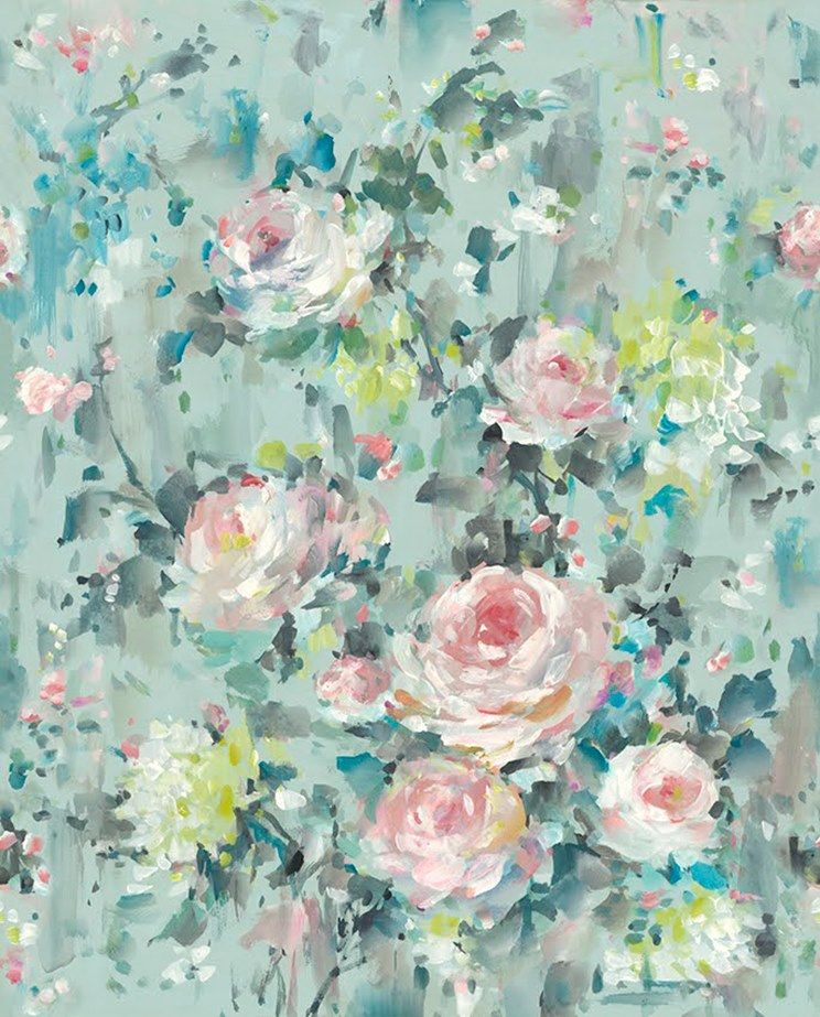 MONET ROSES Papier peint By Dovely