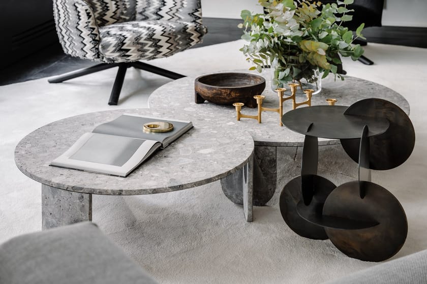 MONETE Metal coffee table By Gallotti&Radice | design Massimo Castagna