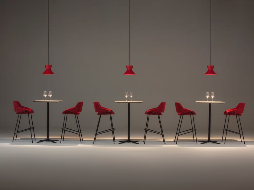 MONK Fabric barstool with footrest By prostoria | design Grupa Studio