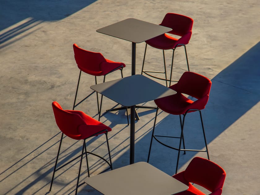 MONK Fabric barstool with footrest By prostoria | design Grupa Studio