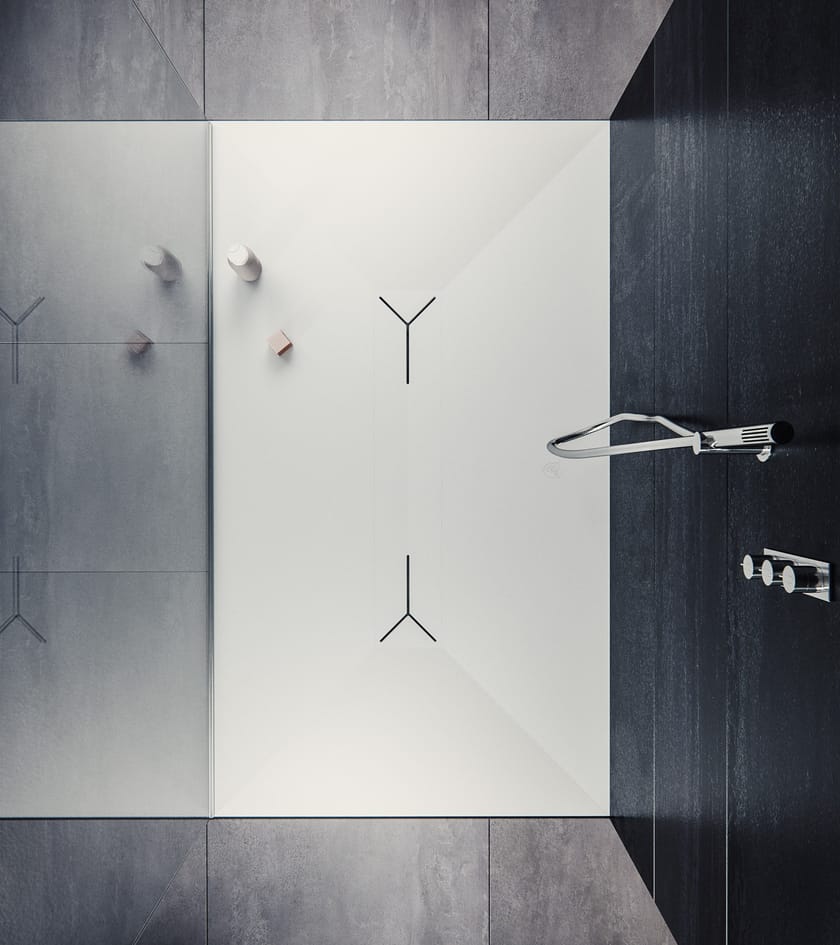 Plato de ducha rectangular de Meridian Solid Surface® MONOLIT-SH01 By Le Projet