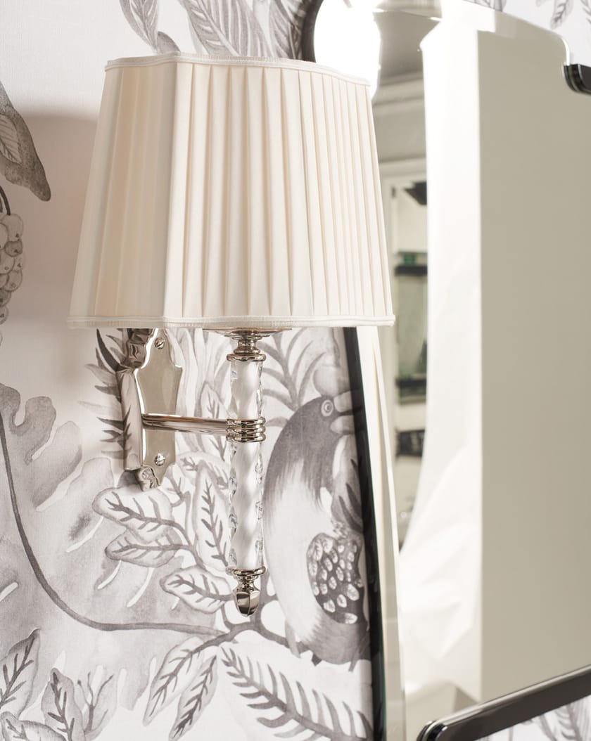 MOONLIGHT Fabric and brass wall lamp for bathroom By Devon&Devon