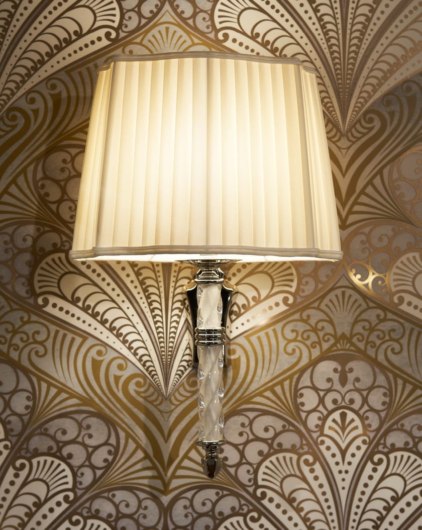 MOONLIGHT Fabric and brass wall lamp for bathroom By Devon&Devon