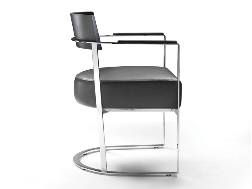 MORGAN Leather chair with armrests By Flexform | design Antonio Citterio