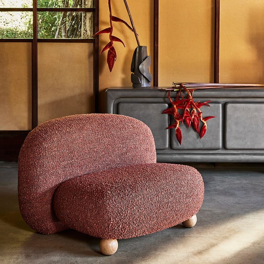 MORRO Fabric armchair By Kelly Wearstler