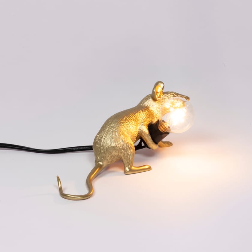 MOUSE LAMP GOLD - LOP table lamp By Seletti design Marcantonio