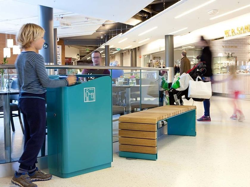 Parkbank aus Stahl und Holz ohne Rückenlehne MOVE By VESTRE