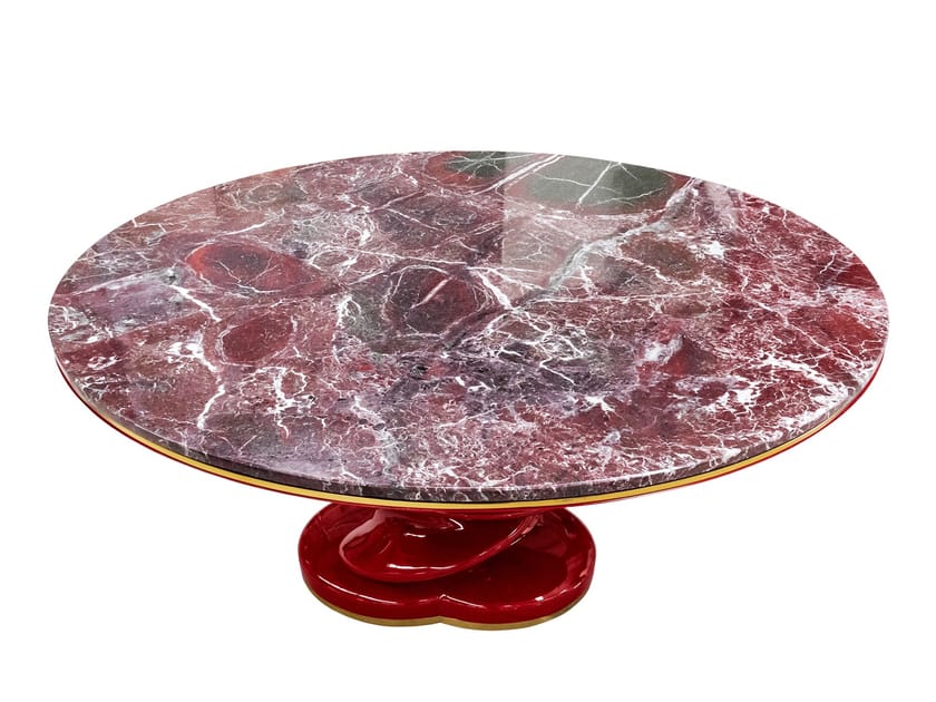Oval Rojo Levanto marble dining table MULLER By HOMMÉS