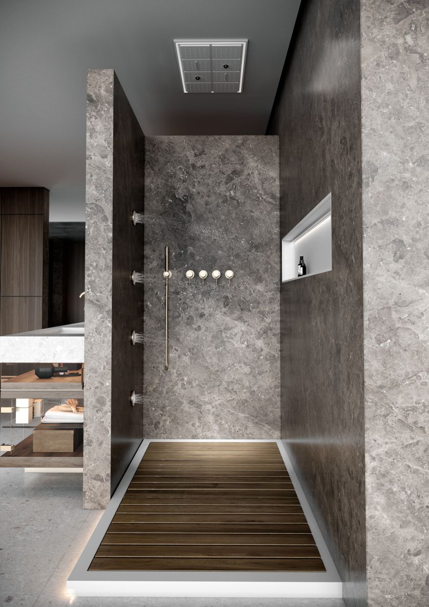 MULTISHOWER LED ceiling mounted Solid Surface overhead shower By MOMA ...